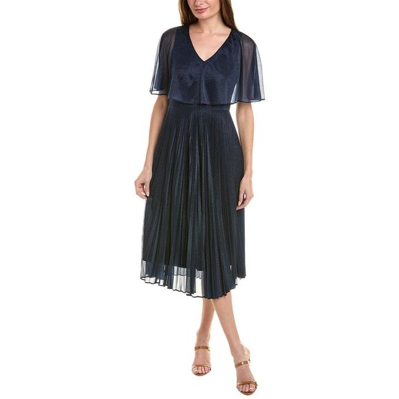 Maison Tara | Dresses | Maison Tara Womens Glitter Mesh Midi Dress Navy ...